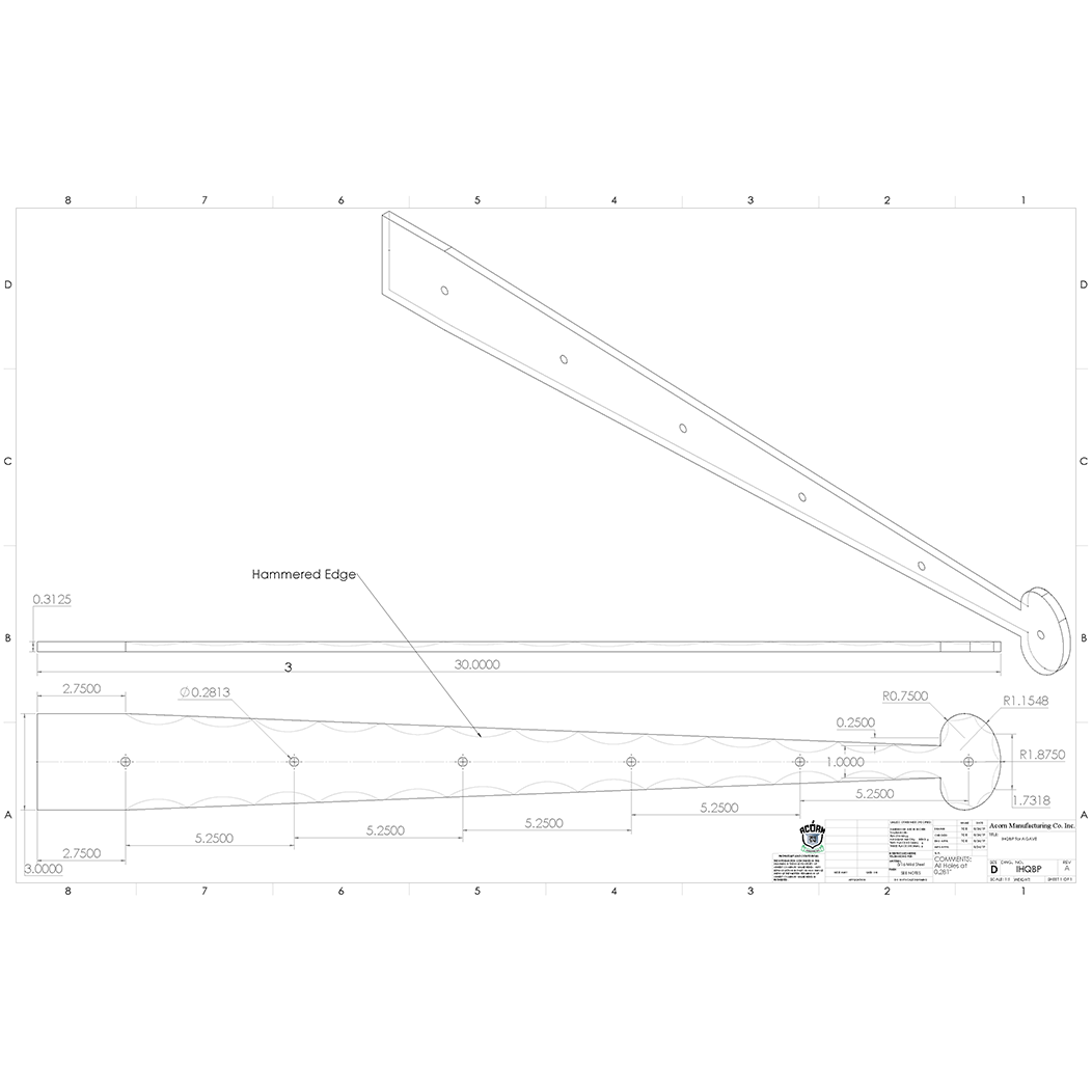 Acorn Manufacturing [IHLBP] Heavy Duty Steel Door Functional Strap ...