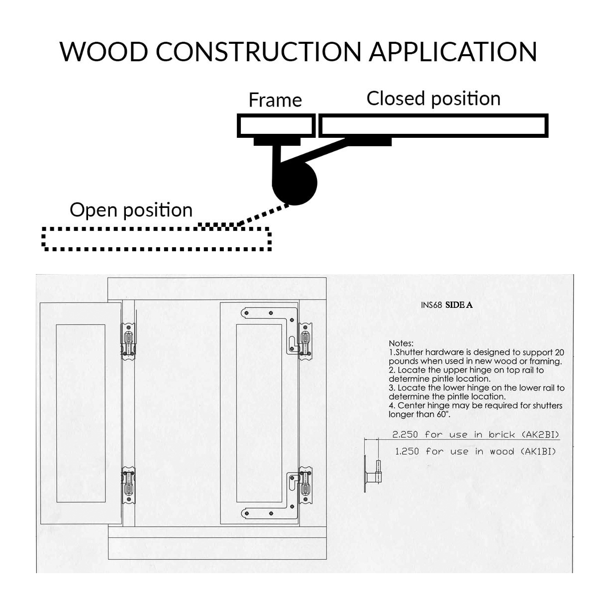 Acorn Manufacturing [AK1BI] Galvanized Steel Shutter Hinge Set - New ...