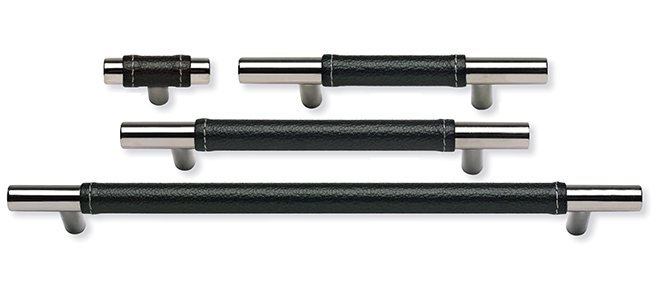 Black Leather & Polished Chrome Finish - Zanzibar Series Decorative ...