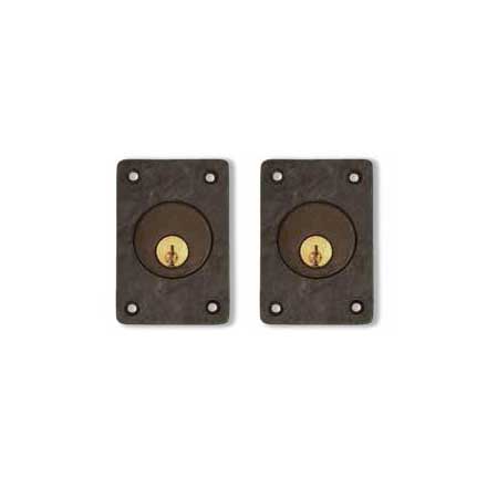 Coastal Bronze [30-265-D] Solid Bronze Patio Door Deadbolt - Square Plate - Double Cylinder - 2 ...