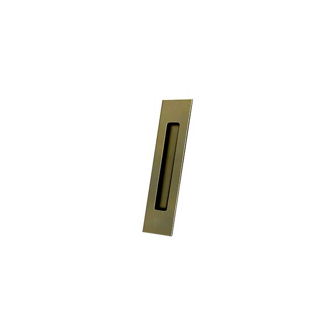 Deltana [FP10225U5] Solid Brass Pocket Door Flush Pull - Rectangular - Antique Brass - 10" L ...