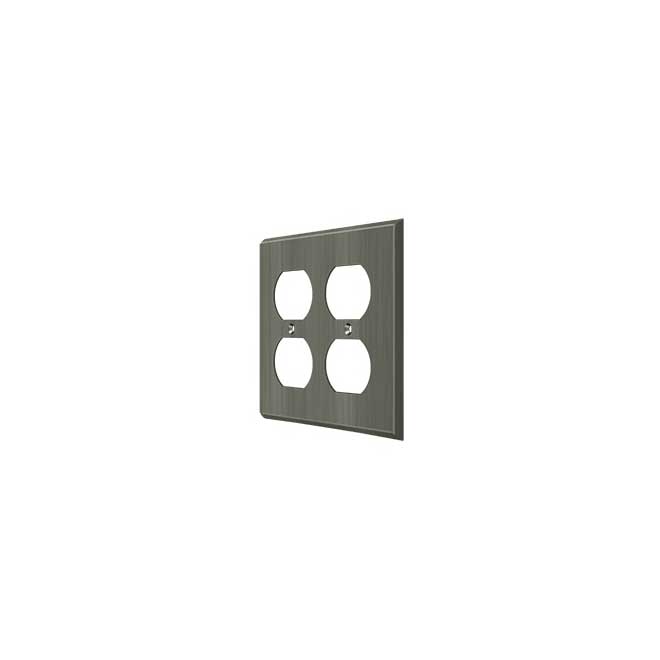Deltana [SWP4771U15A] Solid Brass Wall Plug Plate Cover - Quadruple ...