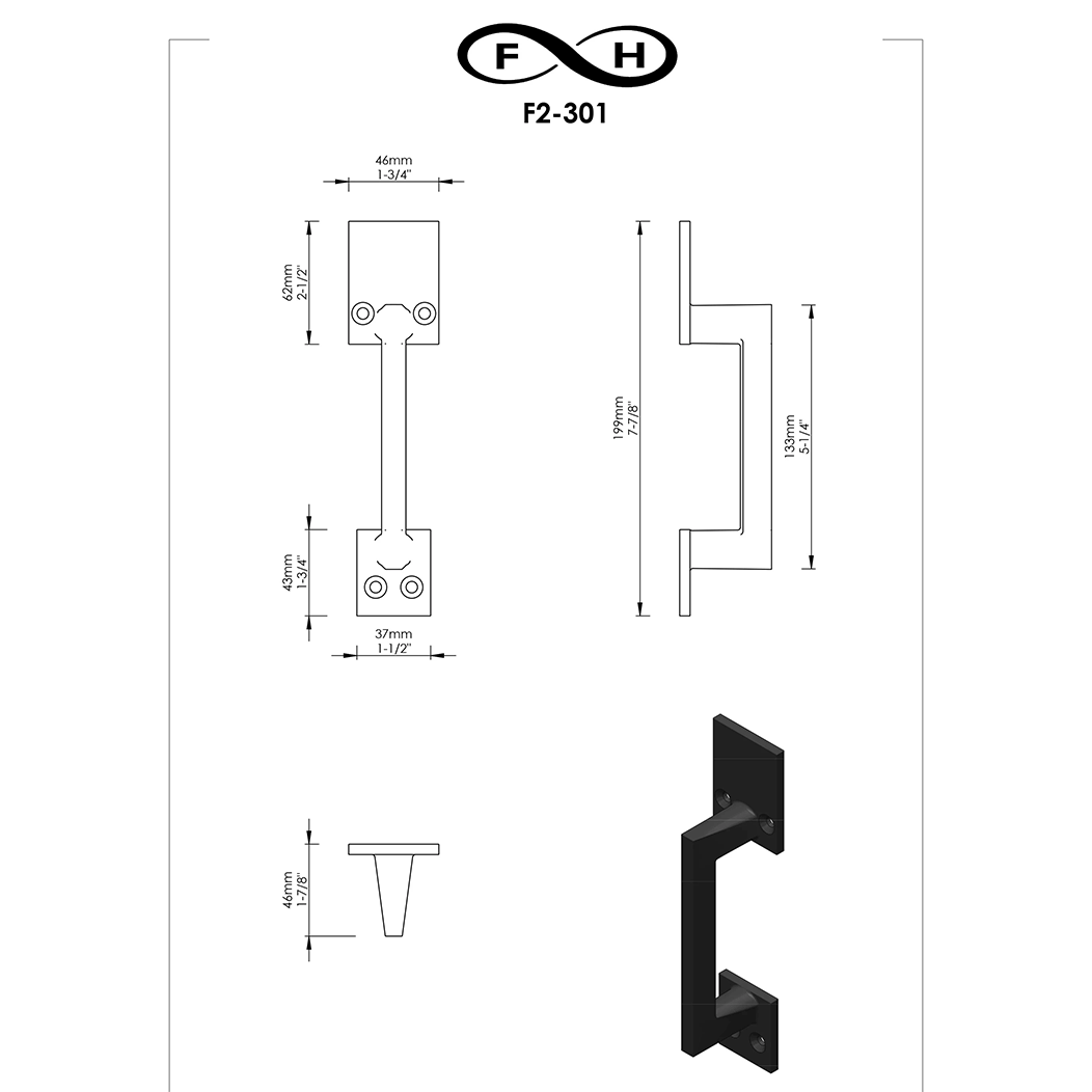 Forever Hardware [F2-301] Solid Bronze Gate Pull Handle - Square End ...