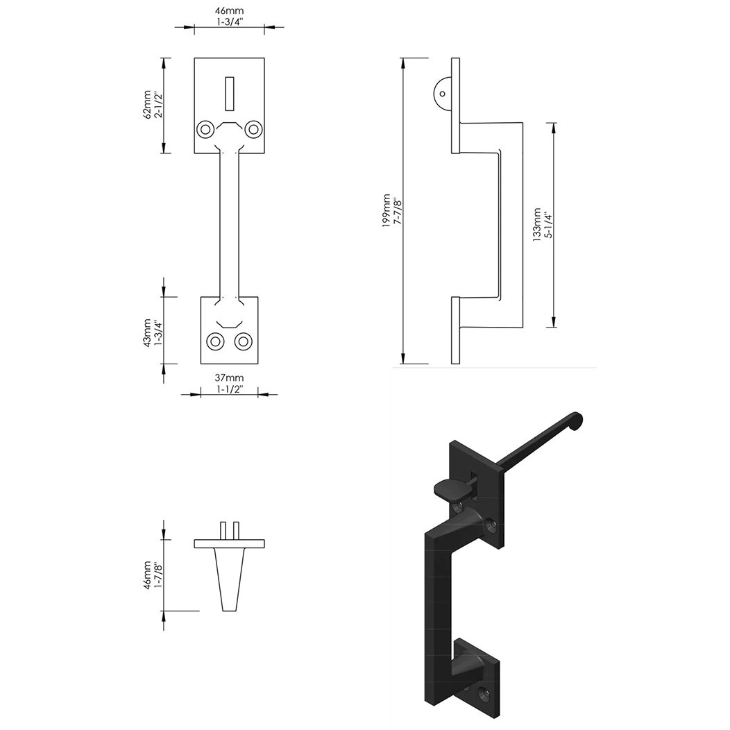 Forever Hardware [F2-300] Solid Bronze Gate Thumb Latch - Square End - 8" L | Architectural ...