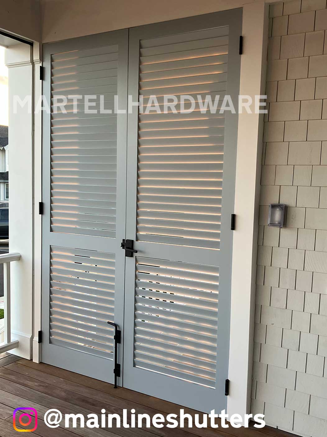 Patio Privacy Shutter Doors w/ Forever Hardware Gate Hardware ...