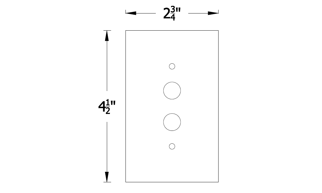 Hammered Hinges [901BUTTON] Forged Iron Wall Plate - 1 Gang Push Button ...