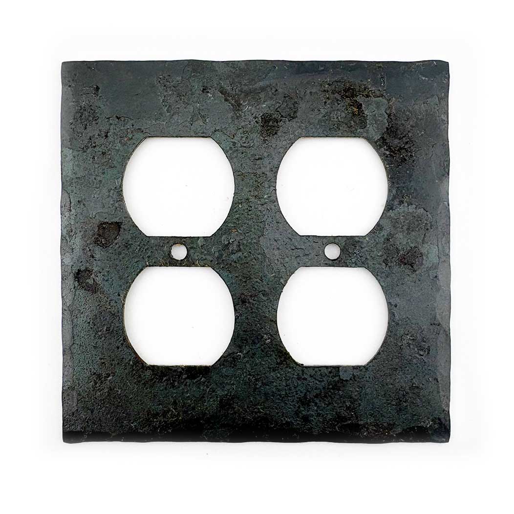 Hammered Hinges [922SO] Forged Iron Wall Plate - Double Duplex ...