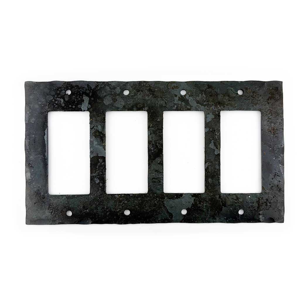 Hammered Hinges [934FO] Forged Iron Wall Plate - Quadruple Rocker/GFI ...