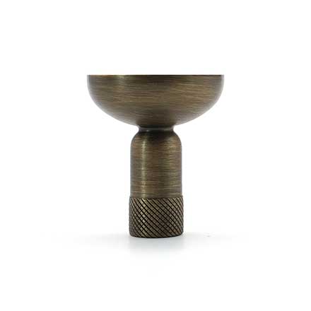 Hapny Home [K32-AB] Solid Brass Cabinet Knob - Knurled Series - Aged Brass Finish - 1 3/16" Dia ...