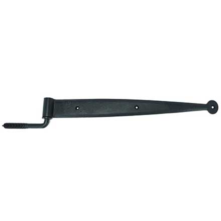 John Wright [088630] Cast Iron Gate Strap Hinge & Lag Pintle - Bean End - Black Finish - 18" L ...