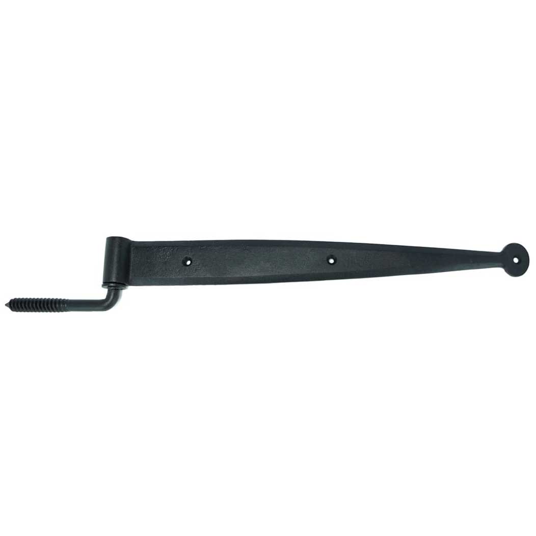 John Wright [088630] Cast Iron Gate Strap Hinge & Lag Pintle - Bean End - Black Finish - 18" L ...