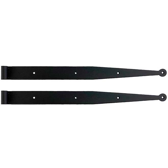 John Wright [088639P] Steel Shutter Strap Hinge - Flat Black - 18 1/4" L - 0 Offset - Pair ...