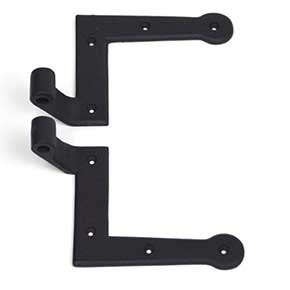 John Wright [088510L] Cast Iron Shutter L-Strap Hinge - NY Style - Flat Black - Left Hand - 1 1/ ...