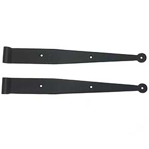 John Wright [088628P] Steel Shutter Strap Hinge - Flat Black - 13 1/4" L - 0 Offset - Pair ...