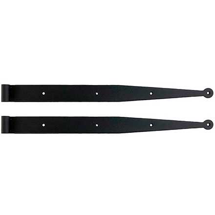 John Wright [088639P] Steel Shutter Strap Hinge - Flat Black - 18 1/4" L - 0 Offset - Pair ...