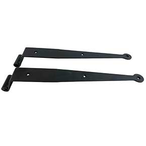 John Wright [088661] Steel Shutter Strap Hinge - Show Hinge - Flat Black - 12" L - 1 1/2" Offset ...