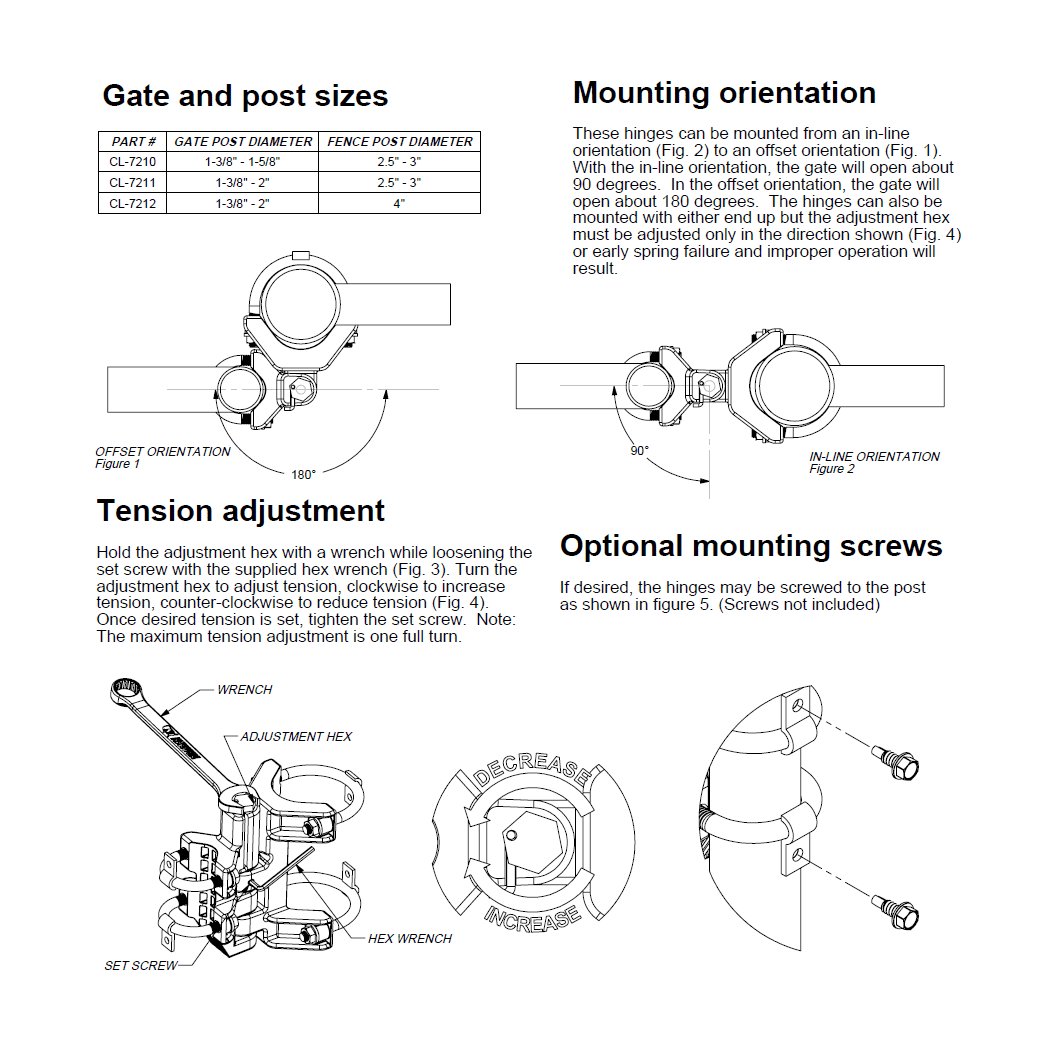 Nationwide Industries [CL-7212-BK] Self Closing Chain Link Gate Hinge ...