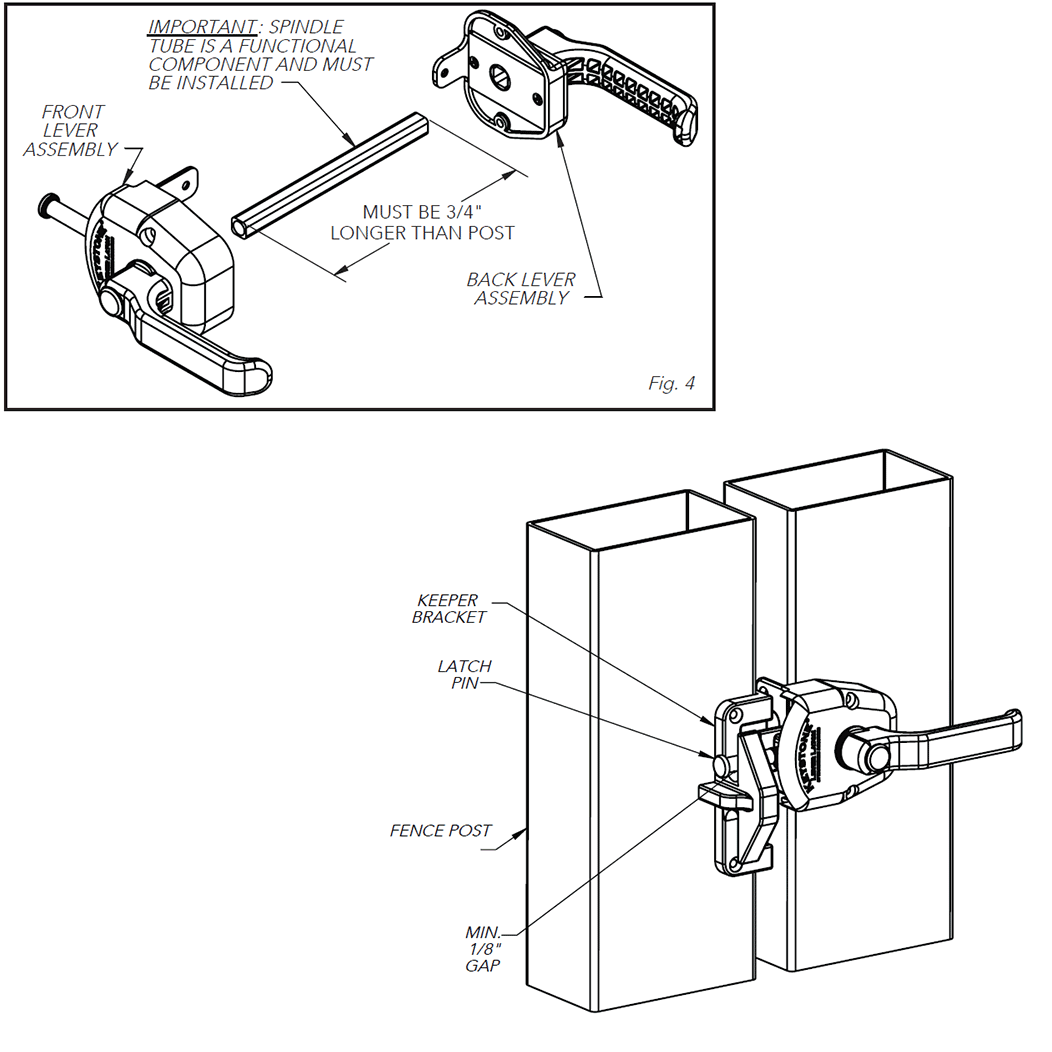 Nationwide Industries [NW6254NL-BK] Keystone® Gate Passage Lever Latch - Non-Locking - Black ...