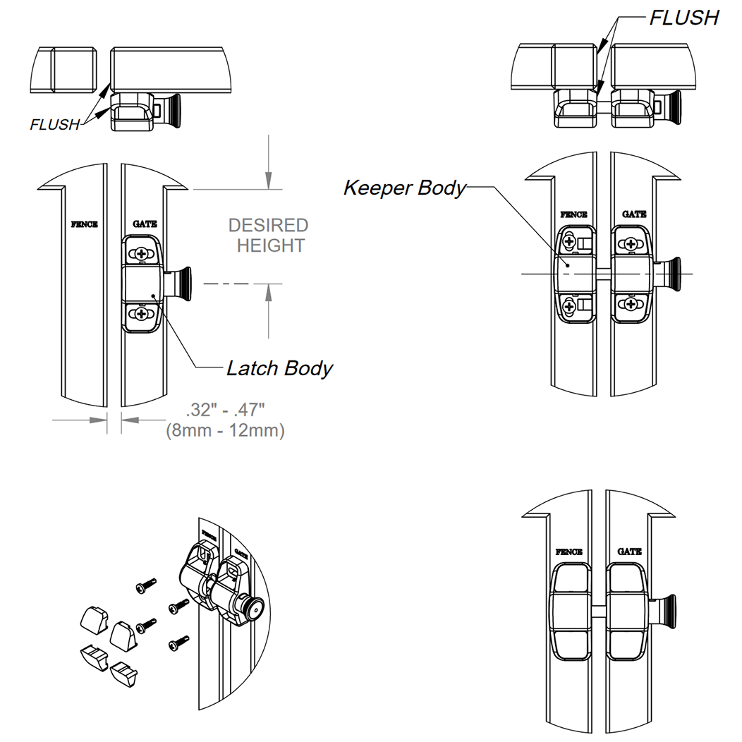 Nationwide Industries [SPL100-SD-BK] Magnetic Gate Latch - Side Pull ...