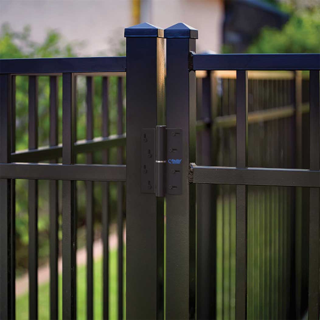 Nationwide Industries NTLS R AA BK Nautilus Controlled Self Closing Metal Gate Hinge Adjustable Active Active Right Hand Black Finish 6