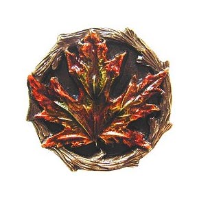 Notting Hill [NHK-146-BHT] Solid Pewter Cabinet Knob - Maple Leaf ...