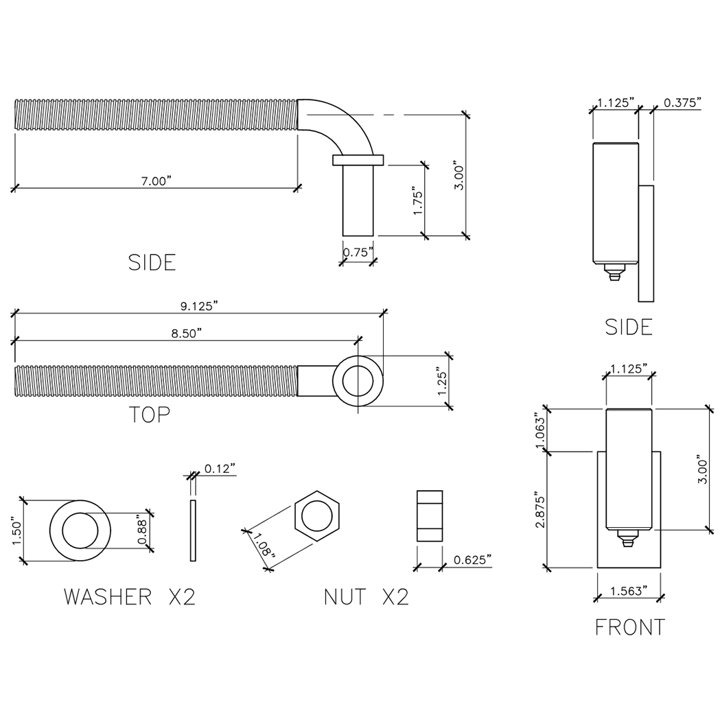 Snug Cottage [9100-JHSS] Stainless Steel Exterior Gate Barrel Hinge - J ...