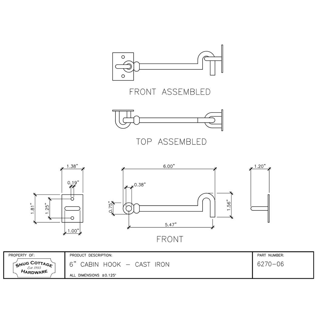 Snug Cottage [6270-06316] Stainless Steel Exterior Gate Cabin Hook ...