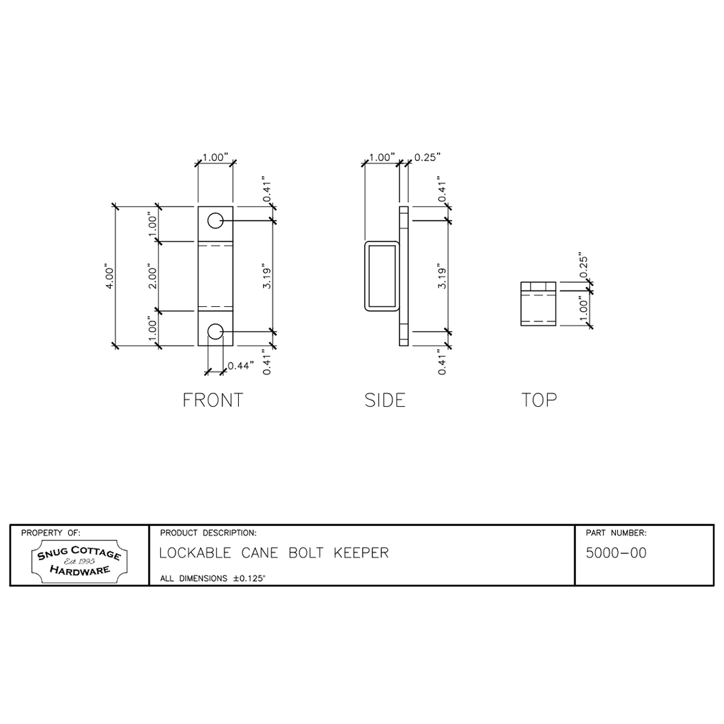Snug Cottage [5000-002] Steel Heavy Duty Exterior Gate Cane Bolt Keeper ...