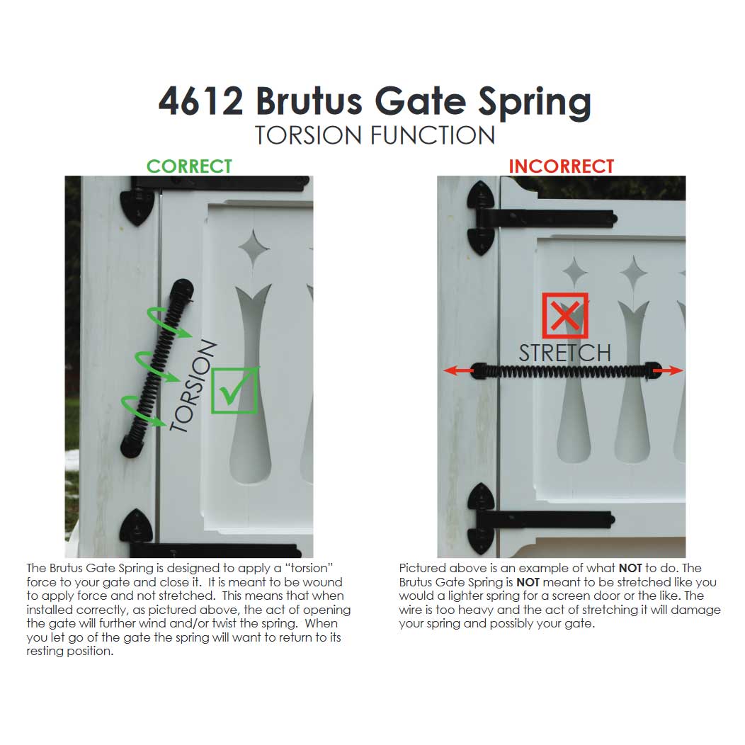 Snug Cottage [4612-HSC] Stainless Steel Brutus Torsion Gate Spring ...