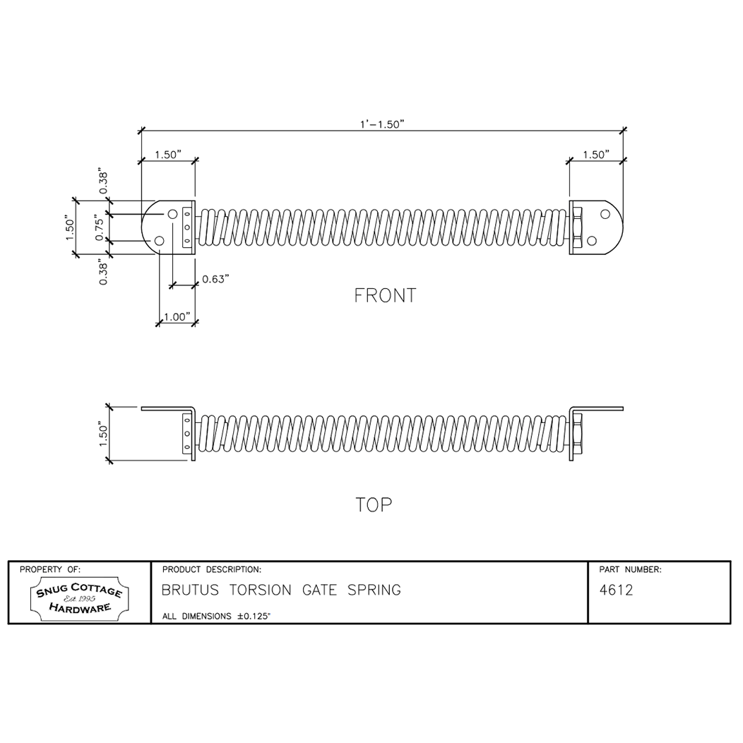Snug Cottage [4612-HSC] Stainless Steel Brutus Torsion Gate Spring ...