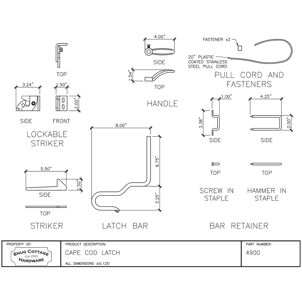 Snug Cottage [4900-002] Forged Steel Exterior Gate Latch - Cape Cod ...