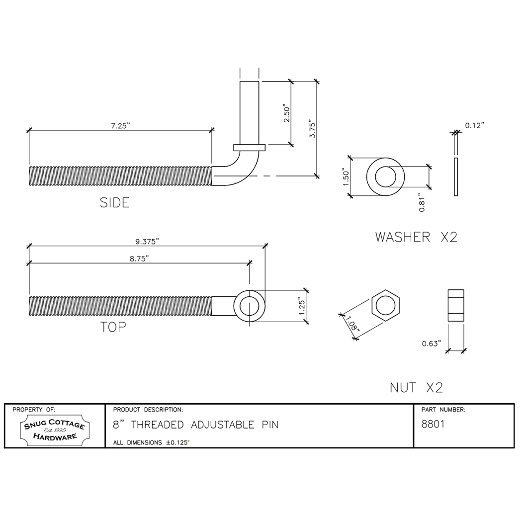 Snug Cottage [8801-082] Steel Heavy Duty Exterior Gate Strap Hinge ...