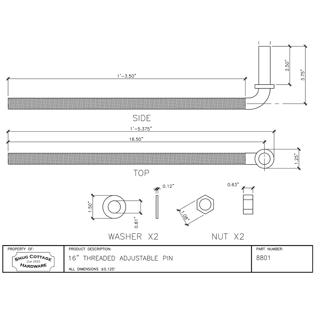 Snug Cottage [8801-162] Steel Heavy Duty Exterior Gate Strap Hinge ...