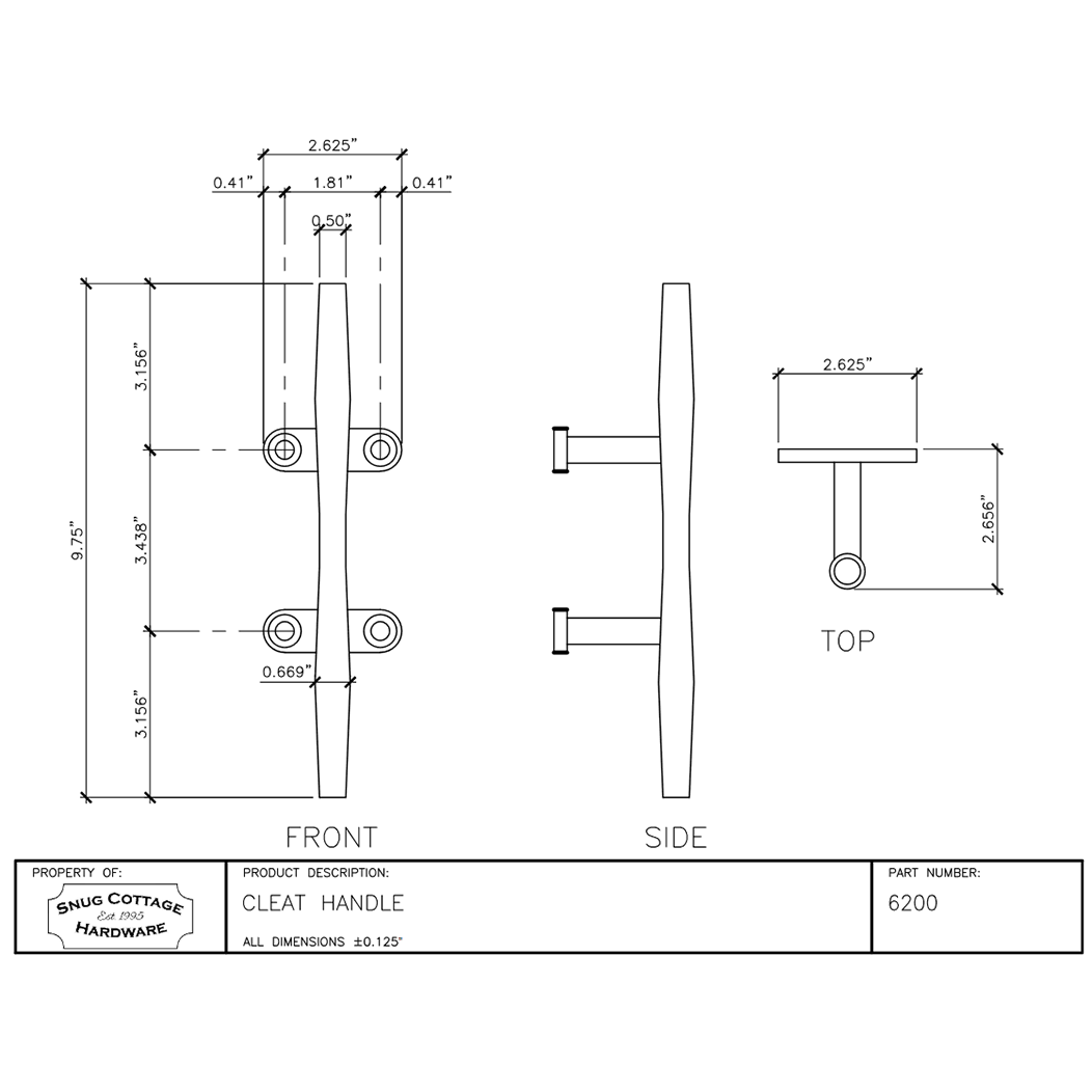 Snug Cottage [6200-BSS] Stainless Steel Exterior Gate Pull - Cleat ...