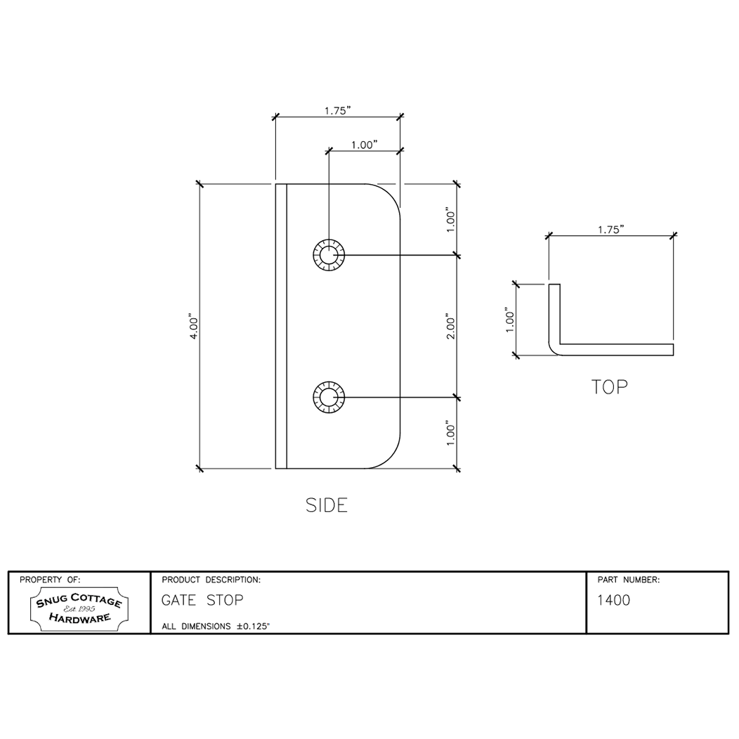 Snug Cottage [1400-015316] Stainless Steel Exterior Gate Stop - L Shape ...