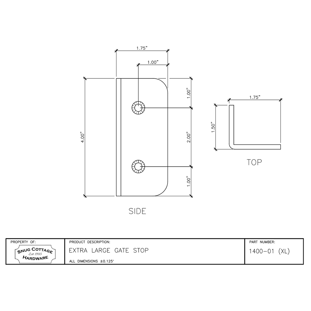 Snug Cottage [1400-015SP] Stainless Steel Exterior Gate Stop - L Shape ...