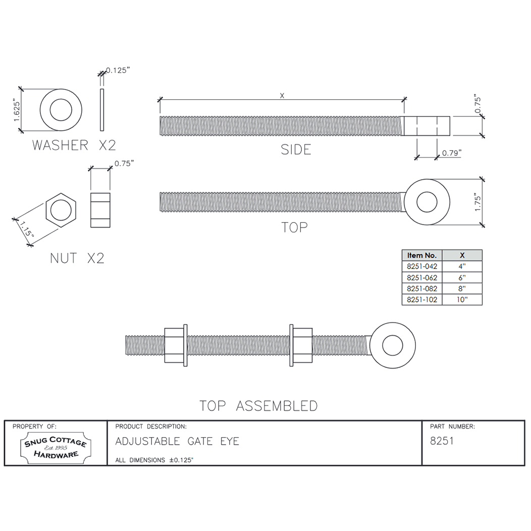 Snug Cottage [8251-102] Steel Heavy Duty Exterior Gate Hinge Eye ...
