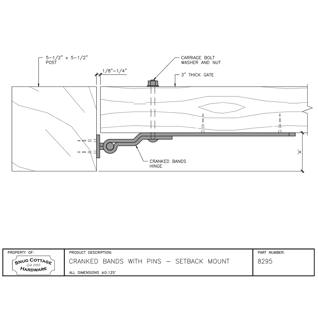 Snug Cottage [8295-072] Forged Steel Gate Strap Hinge Set - Cranked ...