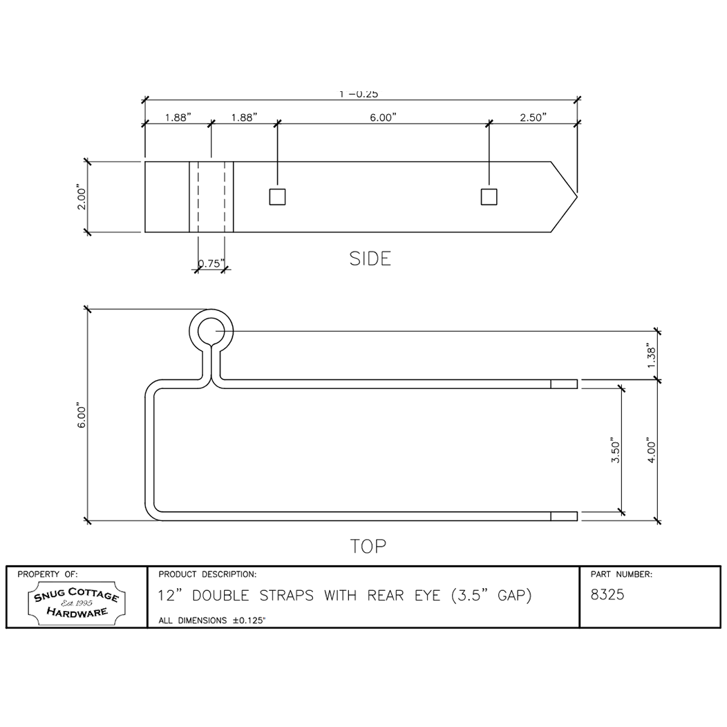 Snug Cottage [8325-S12P] Steel Heavy Duty Exterior Gate Strap Hinge Set ...