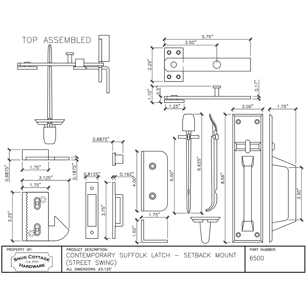 Snug Cottage [6500-B316] Stainless Steel Exterior Gate Thumb Latch Set - Contemporary Suffolk ...