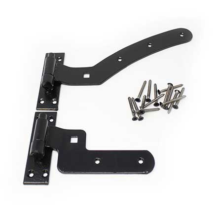 Snug Cottage [8295-12LUP] Forged Steel Gate Strap Hinge Set - Curved Cranked Band w/ Pin - Left ...