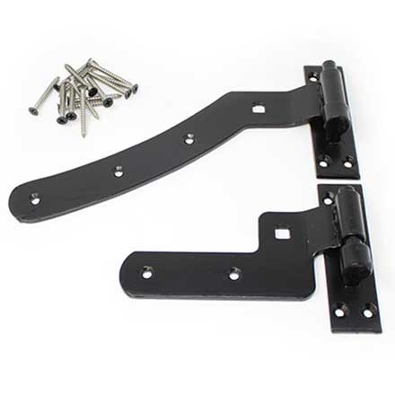 Snug Cottage [8295-12RDP] Forged Steel Gate Strap Hinge Set - Curved Cranked Band w/ Pin - Right ...