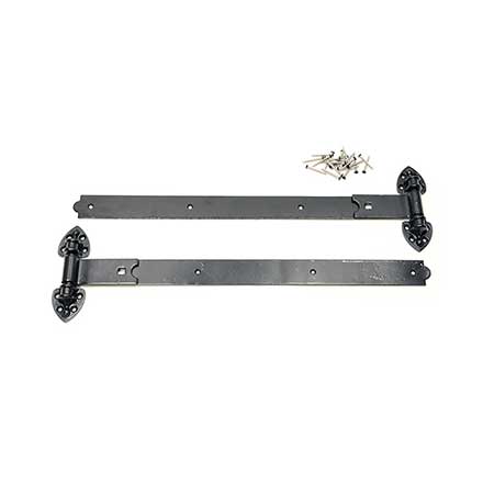 Snug Cottage [8292-30SP] Forged Steel Gate Strap Hinge Set - Old Fashioned Heavy Duty - Black ...