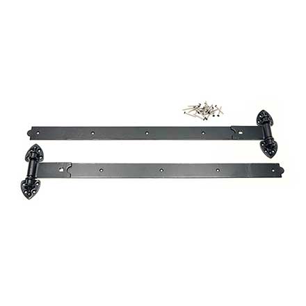 Snug Cottage [8292-36SP] Forged Steel Gate Strap Hinge Set - Old Fashioned Heavy Duty - Black ...