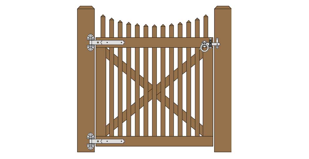 Newport Picket Gate Plans - Single Gate - Snug Cottage Hardware Gate ...