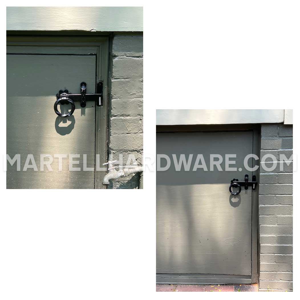 Snug Cottage [4149-L6SP] Exterior Gate Ring Turn Latch - Twisted Ring - Black Finish - 6" L ...