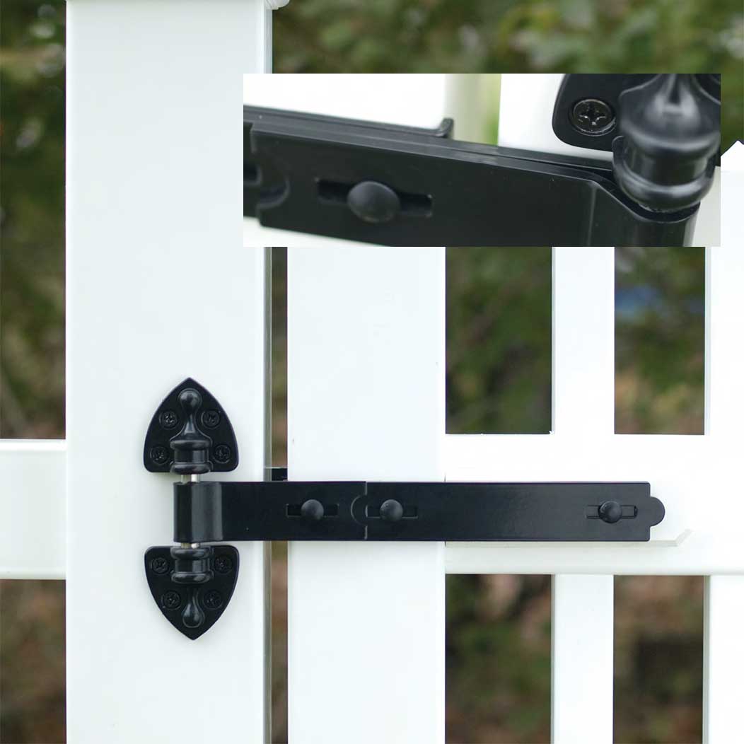 Snug Cottage [8292-12PSS] Stainless Steel PVC/Vinyl Gate Strap Hinge Set - Old Fashioned - Black ...