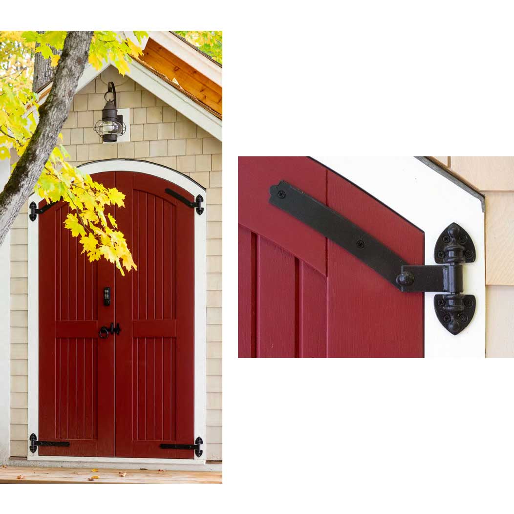 Snug Cottage [8292-12ACP] Forged Steel Gate Strap Hinge Set - Old Fashioned Curved - Adjustable ...