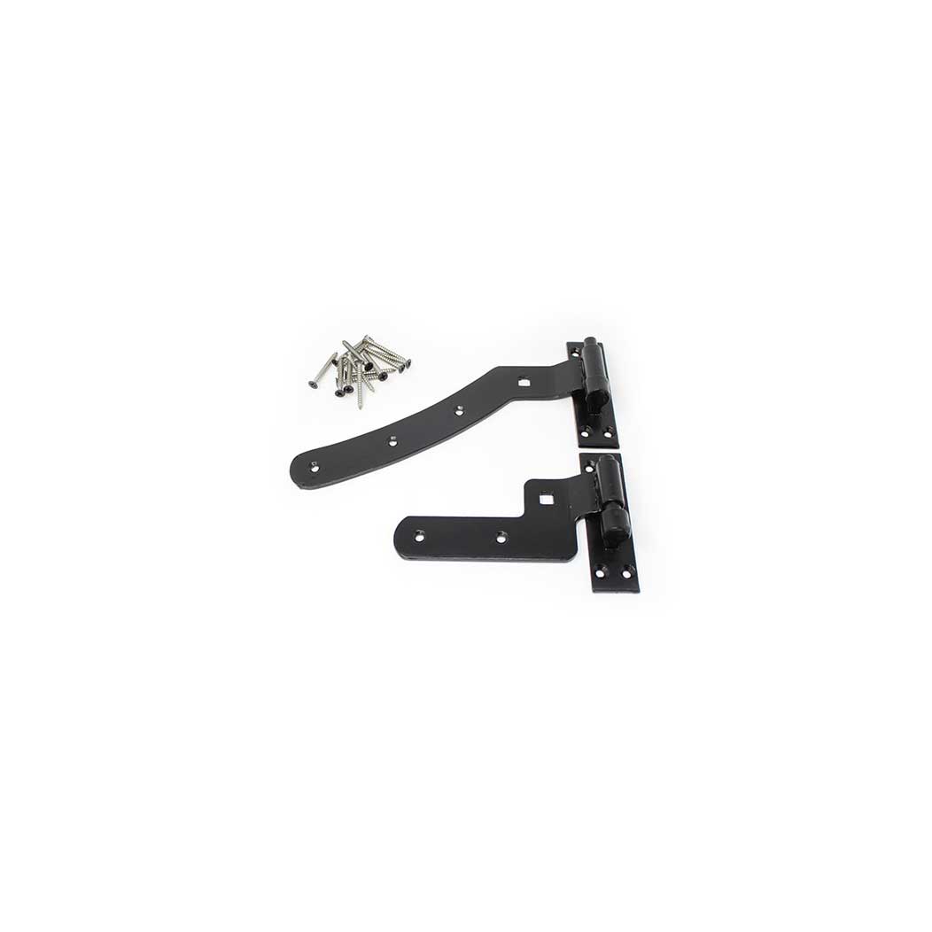 Snug Cottage [8295-12RDP] Forged Steel Gate Strap Hinge Set - Curved Cranked Band w/ Pin - Right ...