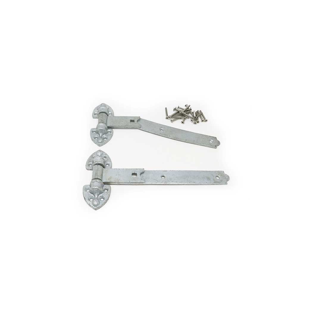 Snug Cottage [8292-12L2] Forged Steel Gate Strap Hinge Set - Old Fashioned Curved - Left Hand ...